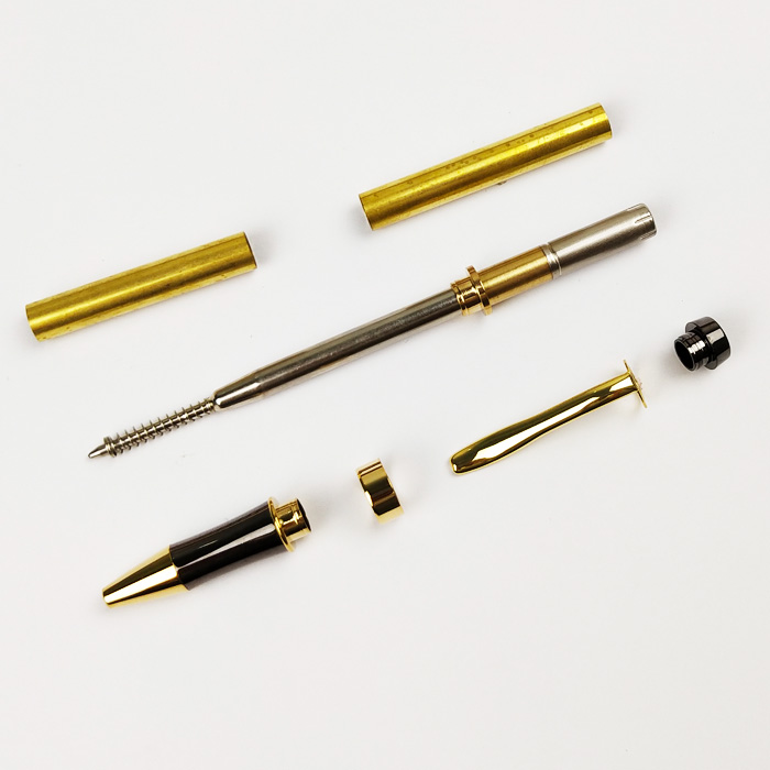 PKM-3-G Gold Plating With Gunmetal Top Cap Twist Pen Kit_PKM-3 Series ...